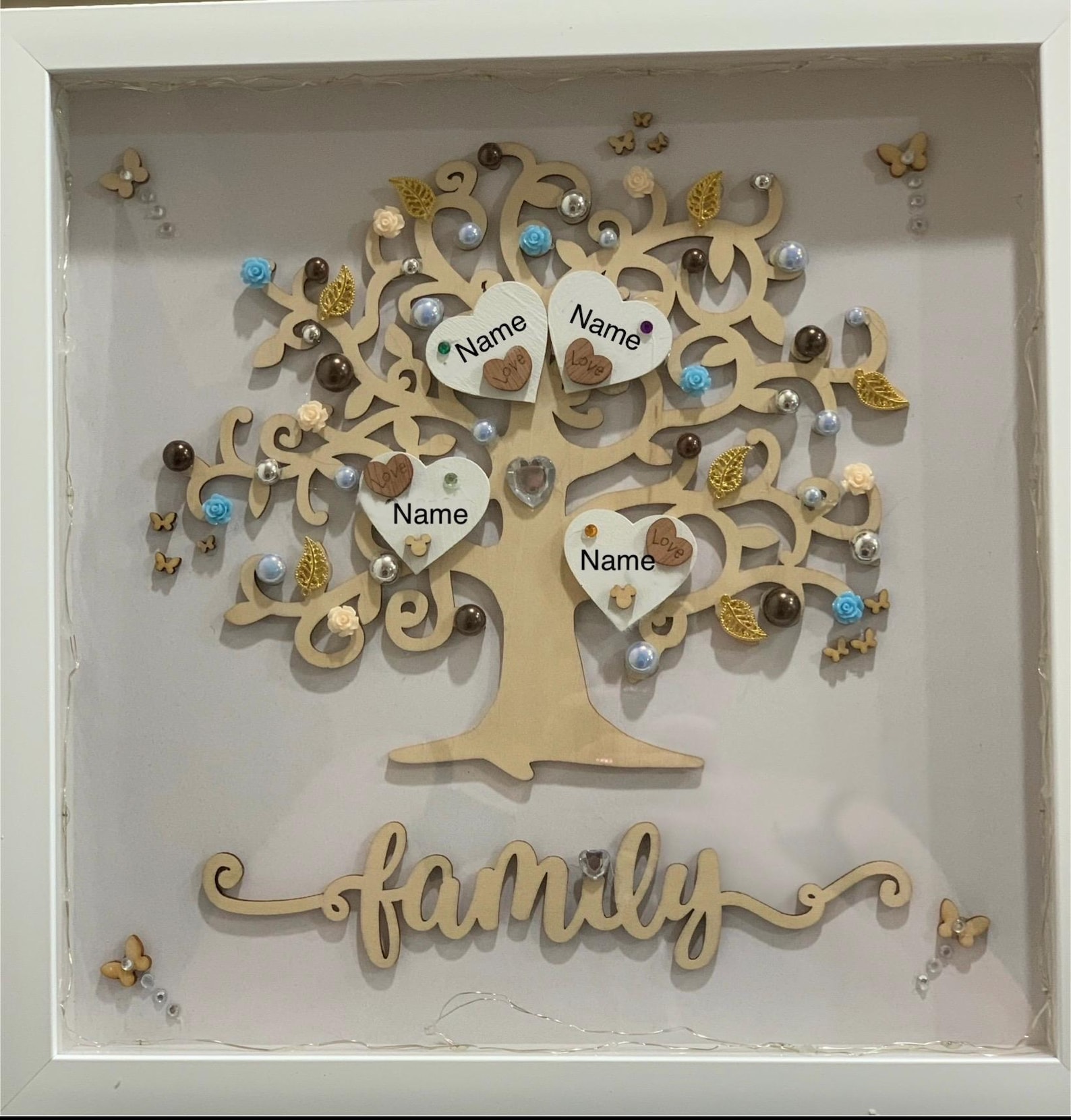 Personalized Family Tree Shadow Box Frame - Etsy