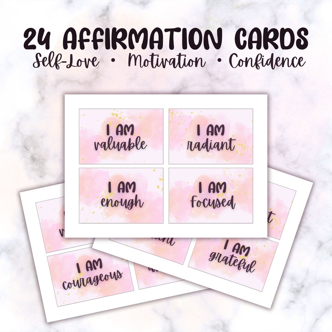 Printable Positive Affirmation Card Deck, Vision Board, Manifesting ...