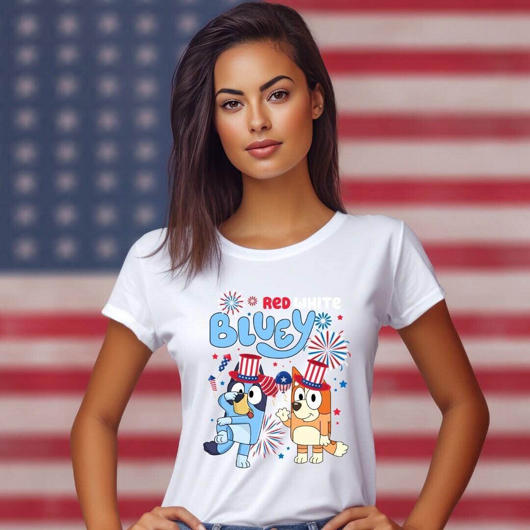 DTF Transfer, Blue Dog, 4th of July, DTF Transfer Sheet Ready to Press - Etsy