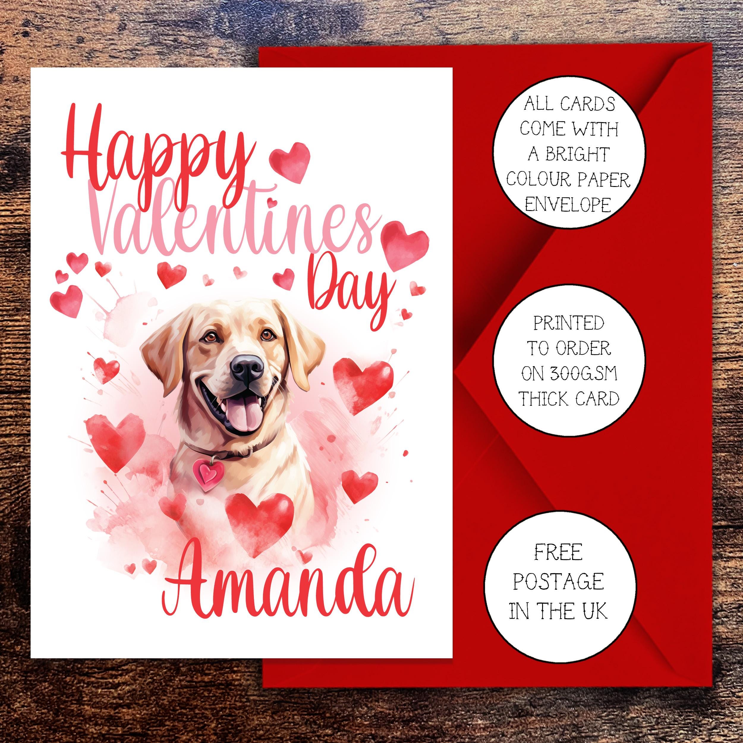 Personalized Labrador Valentine's Day Card - Custom Name - Etsy