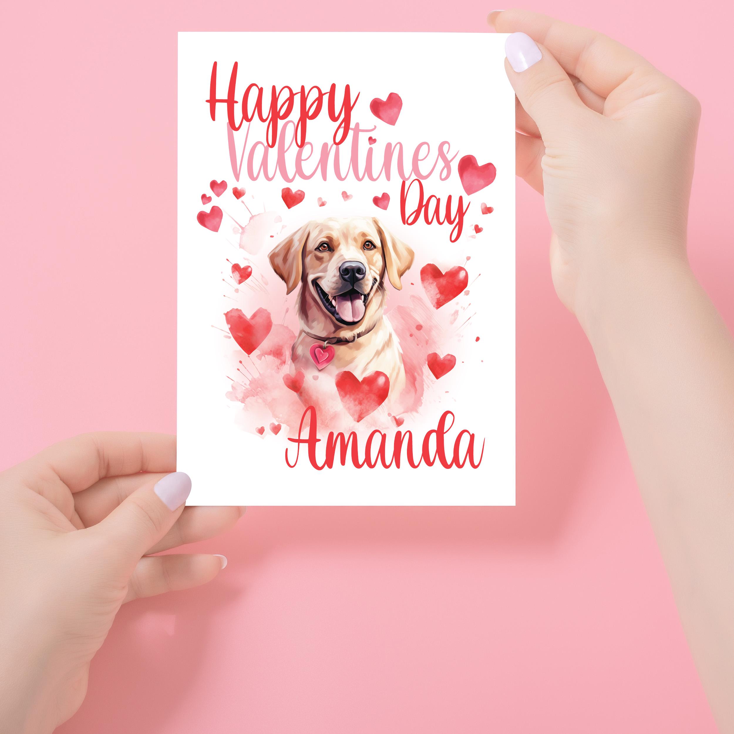 Personalized Labrador Valentine's Day Card - Custom Name - Etsy