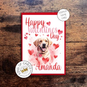 Personalized Labrador Valentine's Day Card - Custom Name - Etsy