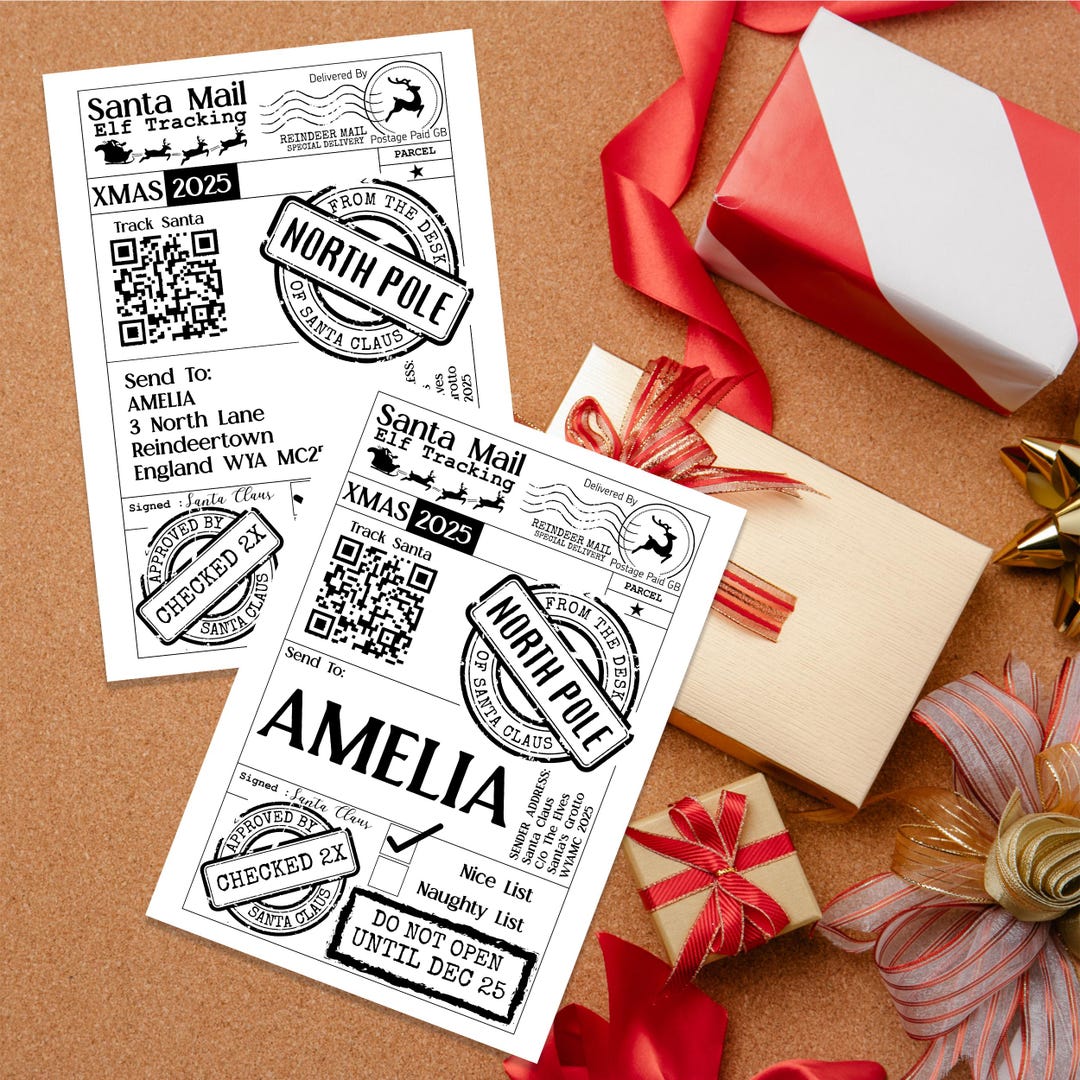 Personalized Santa Claus Gift Labels, North Pole Mailing Stickers - Etsy