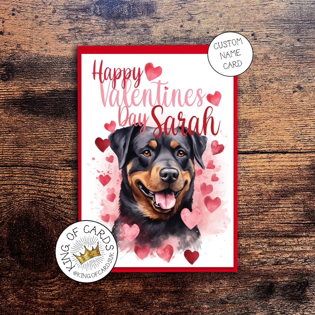 Personalised Rottweiler Valentine's Day Card - Rottie Mum - Dog ...