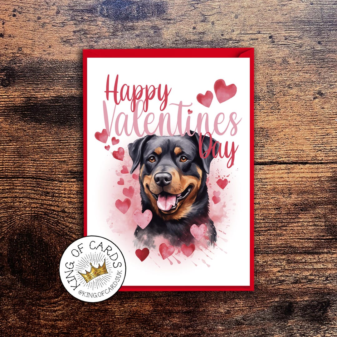 Rottweiler Valentine's Day Greetings Card for Dog Pet Owner - Etsy