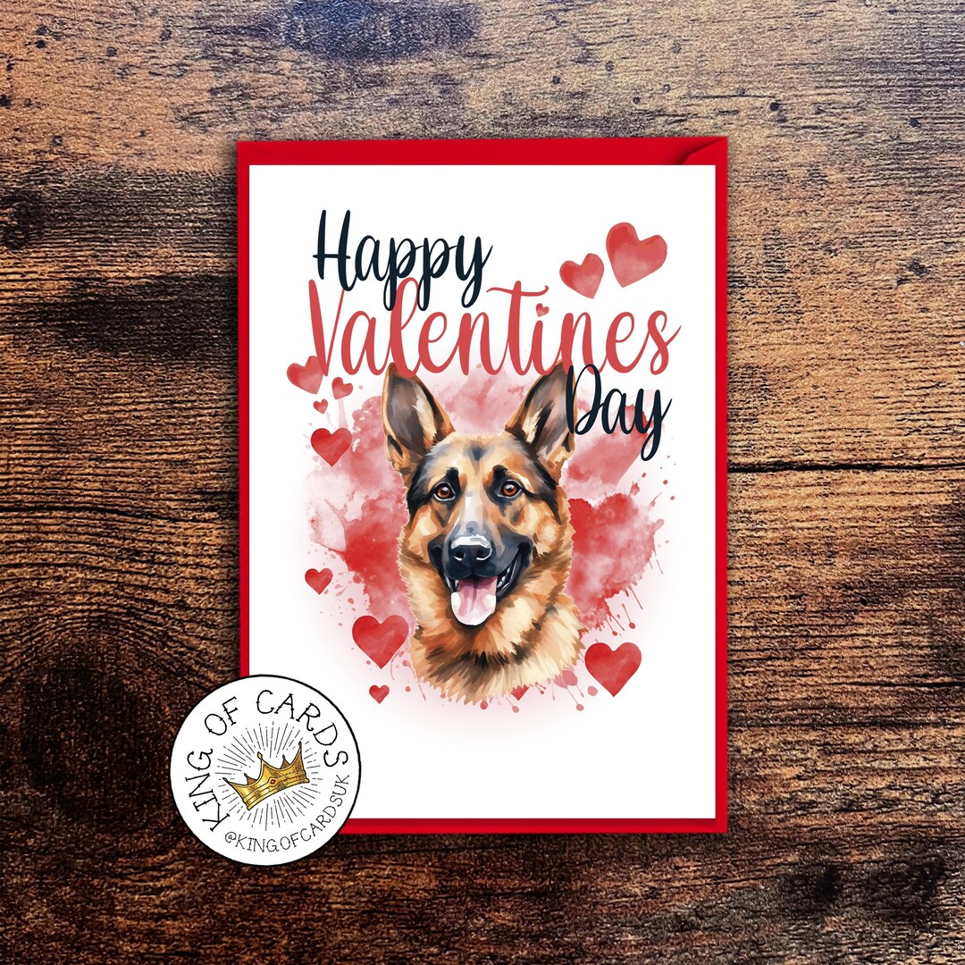 Carte de Saint-Valentin berger allemand pour les amoureux des chiens ...