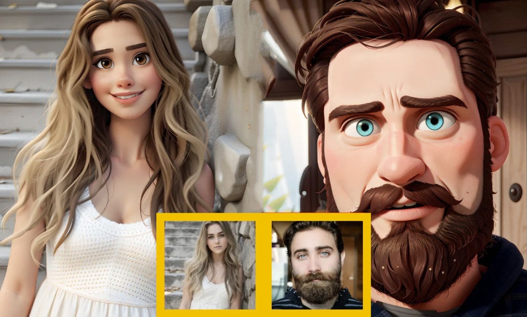 Pixar Style Portrait Custom Cartoon Portrait From Photo Become a Pixar ...