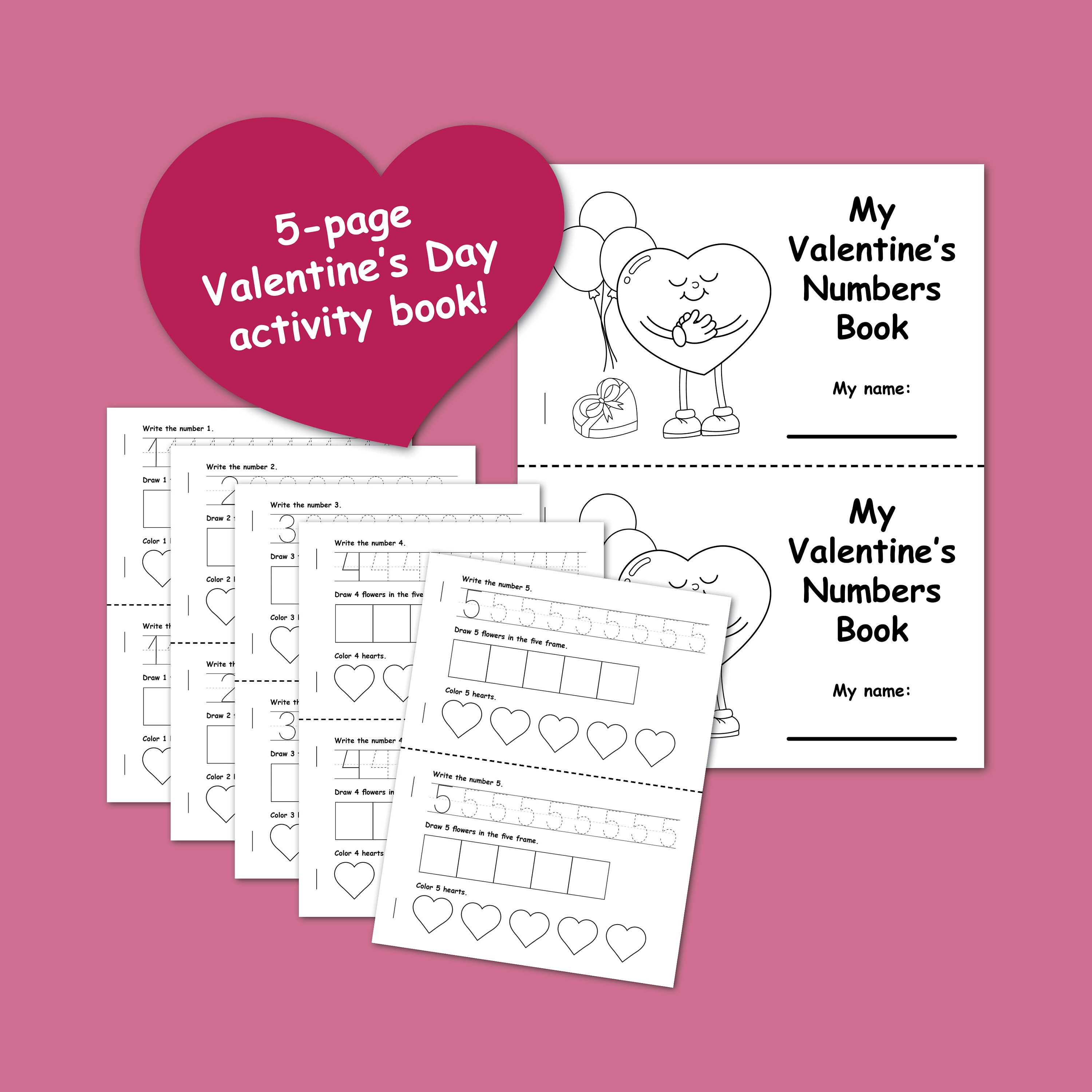 Valentine's Day Preschool Activity Bundle Comes With 12 Themed ...