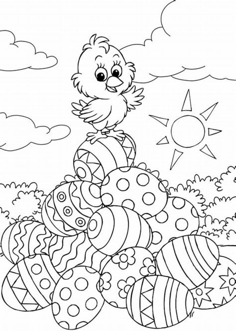 30 Easter Coloring Pages, Eater Coloring Book, Adult Coloring Pages ...