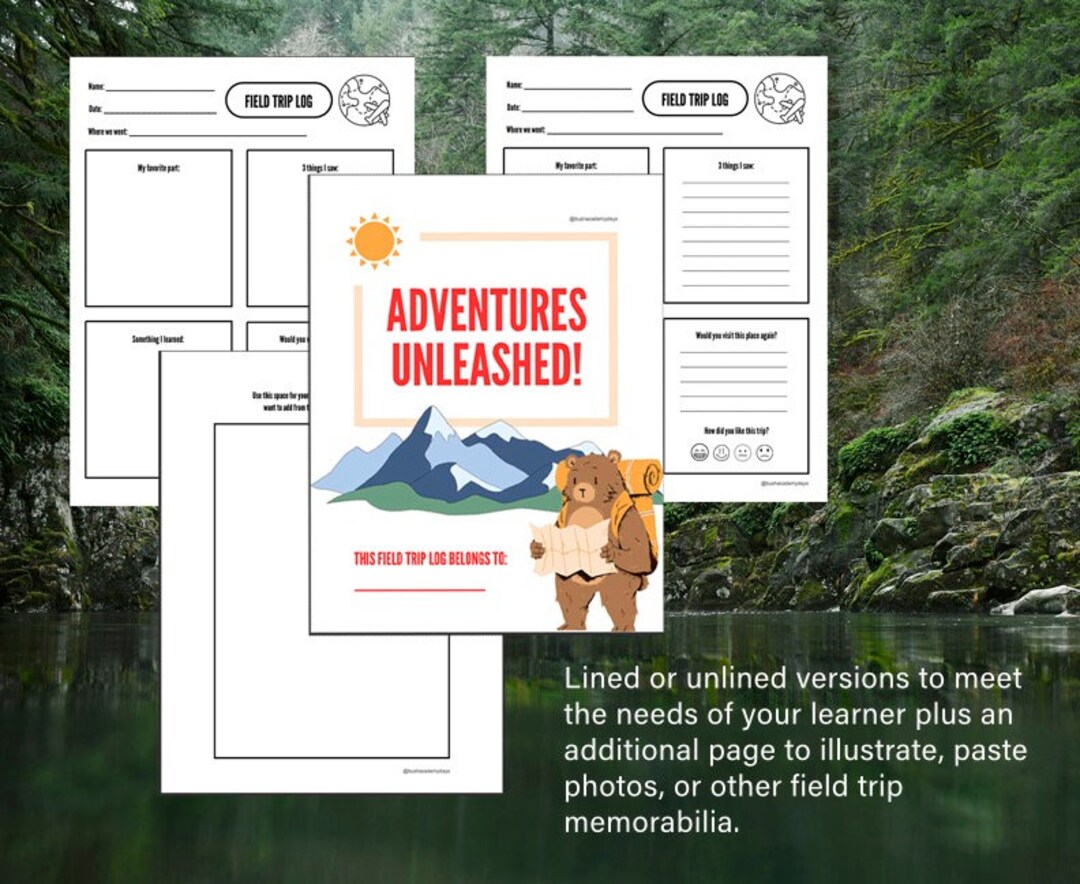 Adventures Unleashed Field Trip Log - Etsy