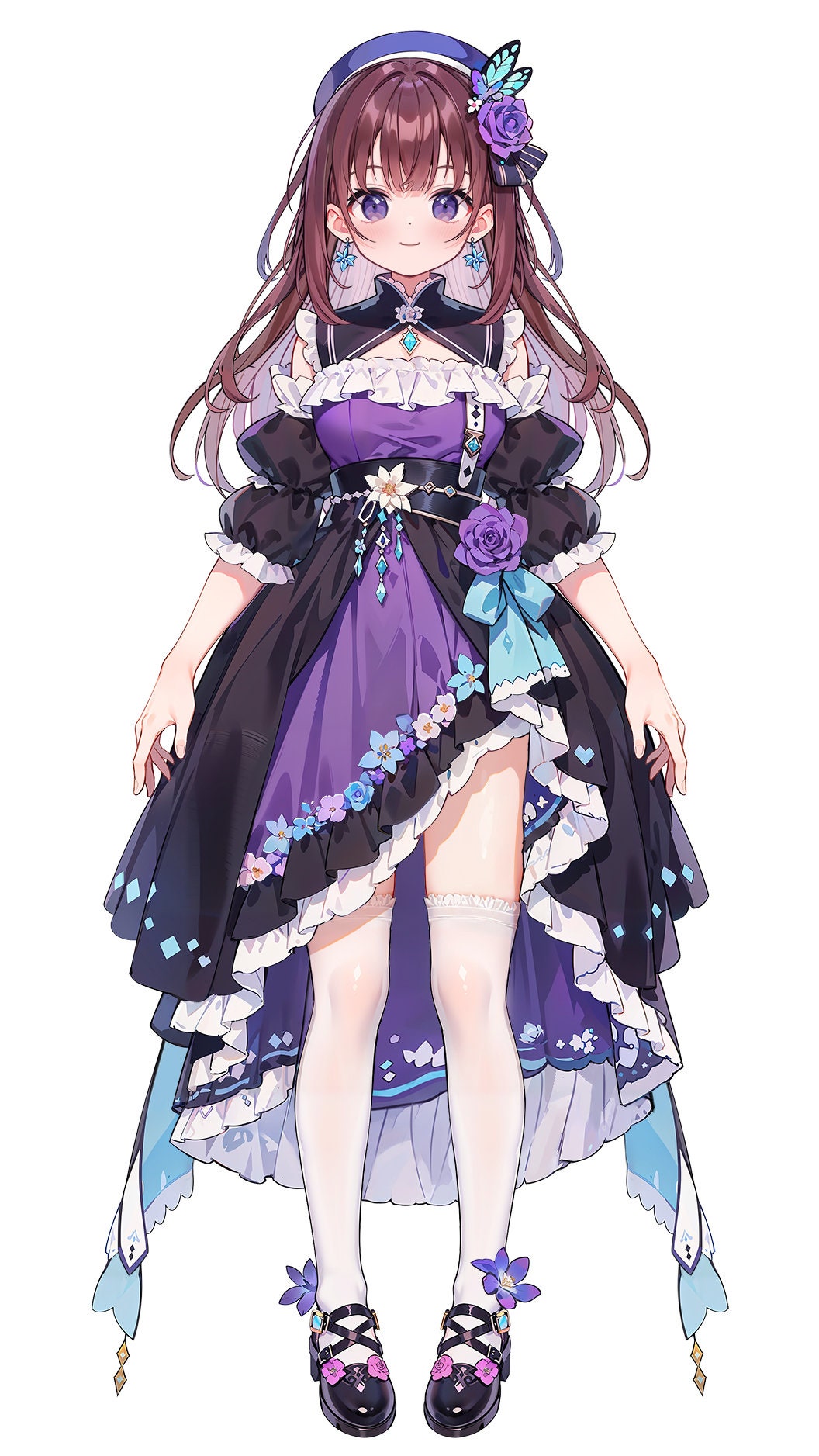 Fully Rigged Purple Dress Girl Vtuber Model - Etsy