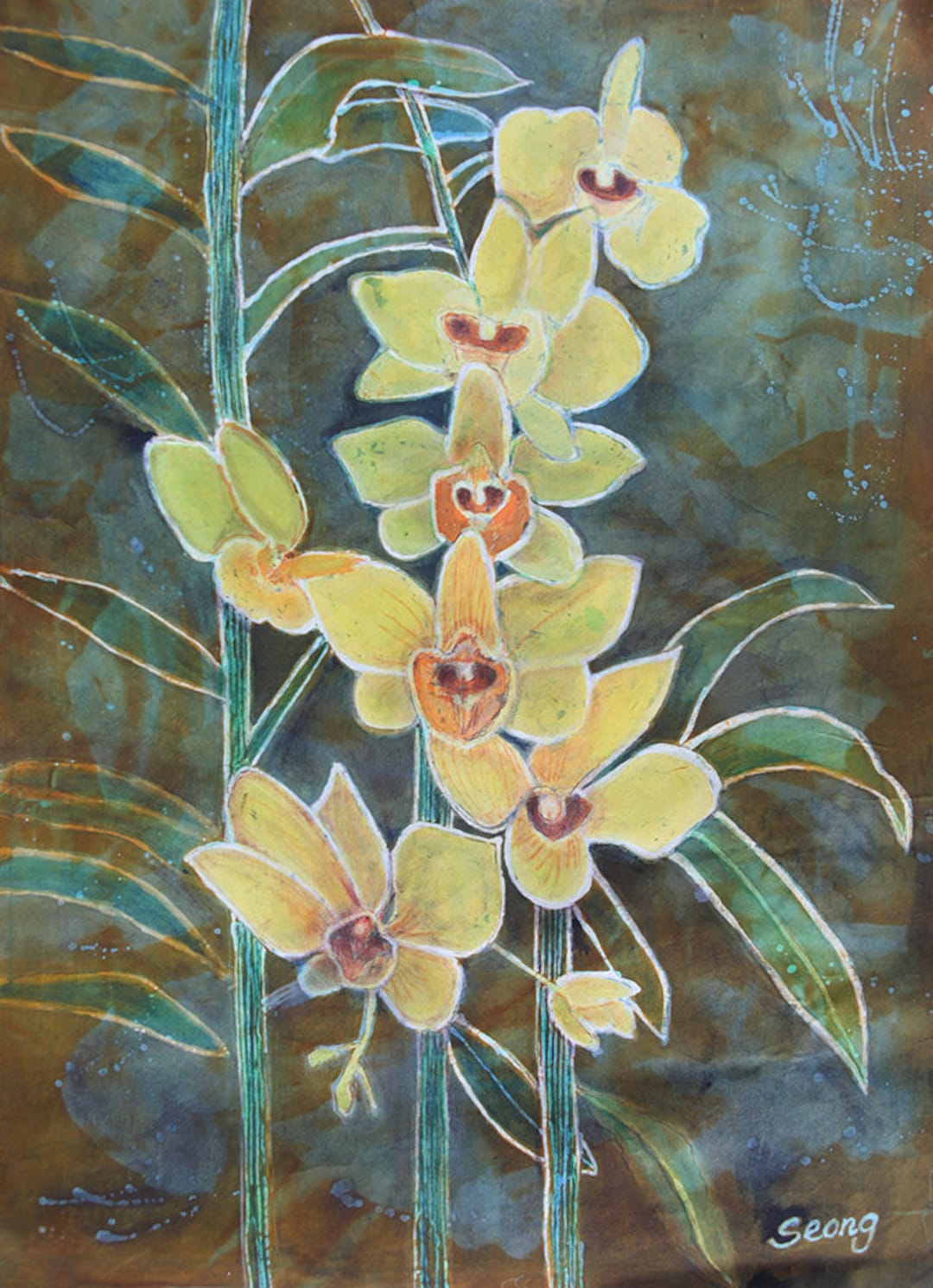 Orchid Flower in Batik - Etsy