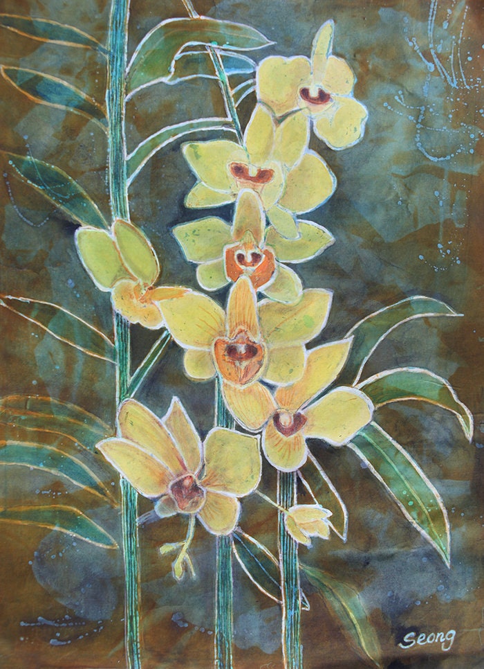 Orchid Flower in Batik - Etsy