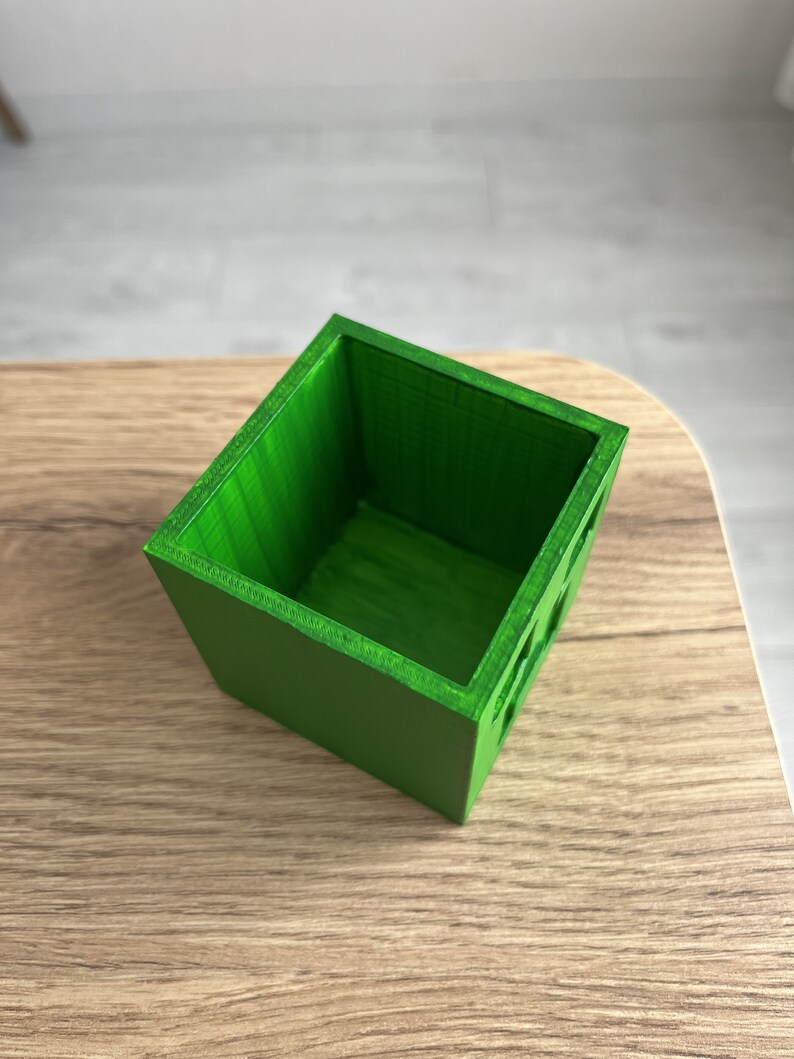 3D Printed Minecraft Creeper Box Organizer, Succulent Planter, Desk ...