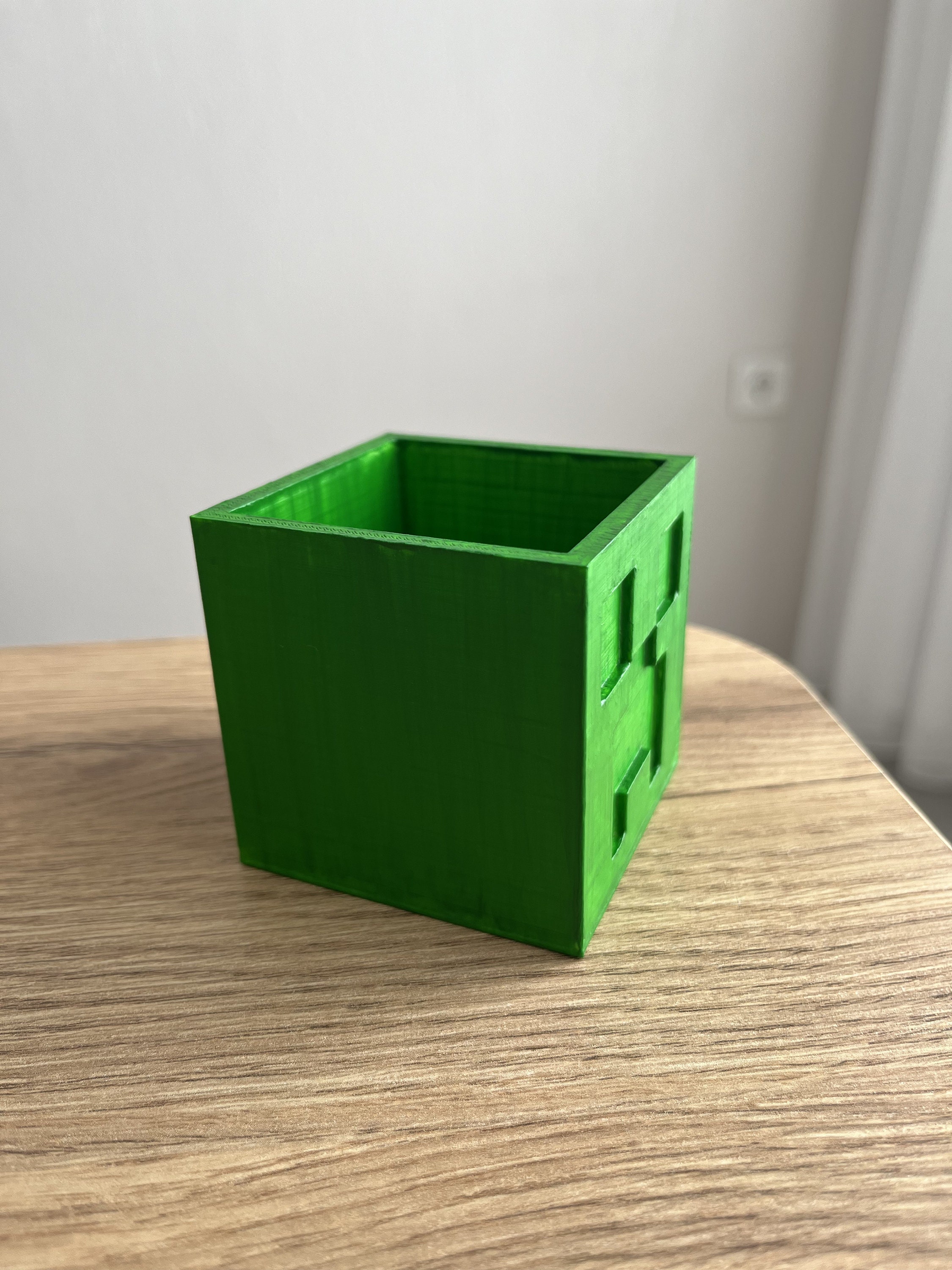 3D Printed Minecraft Creeper Box Organizer, Succulent Planter, Desk ...