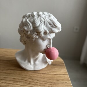 Michelangelo's Bubblegum David Statue Unique 3D Printed Art Sculpture ...
