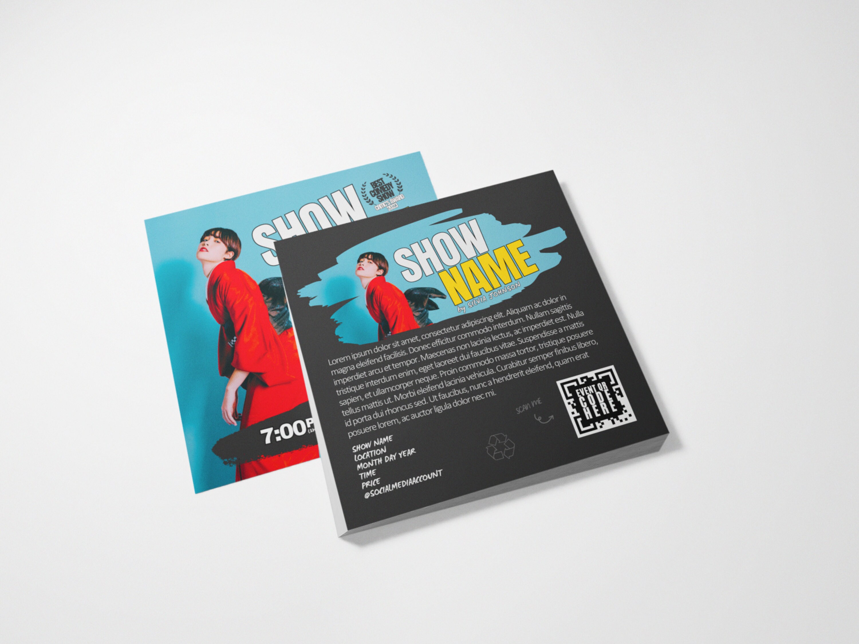 Quick and Easy Flyer Design Template for Solo Shows, Comedy Shows ...