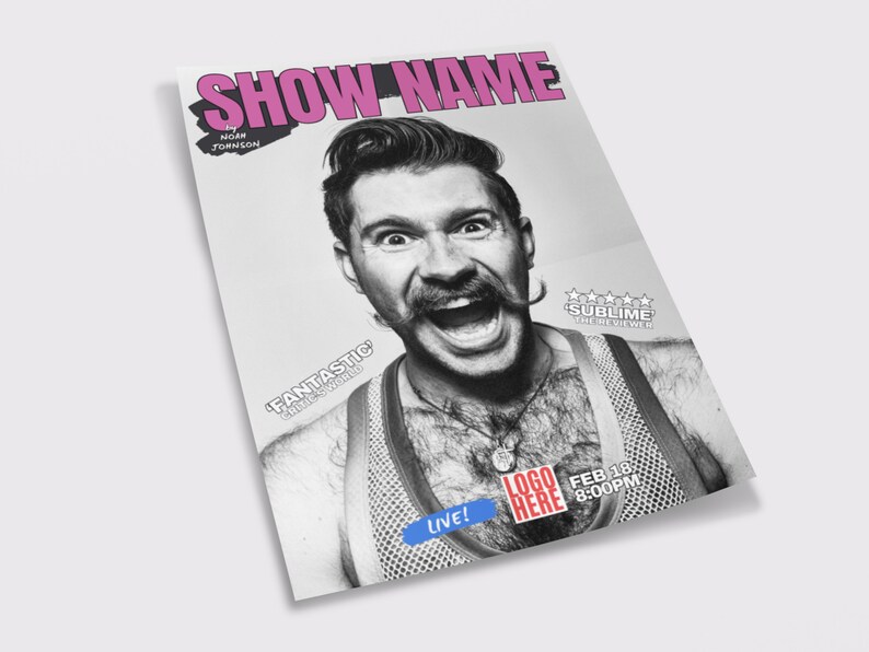 Theatre Poster Design Canva Template Printable Live Event Comedy Music ...