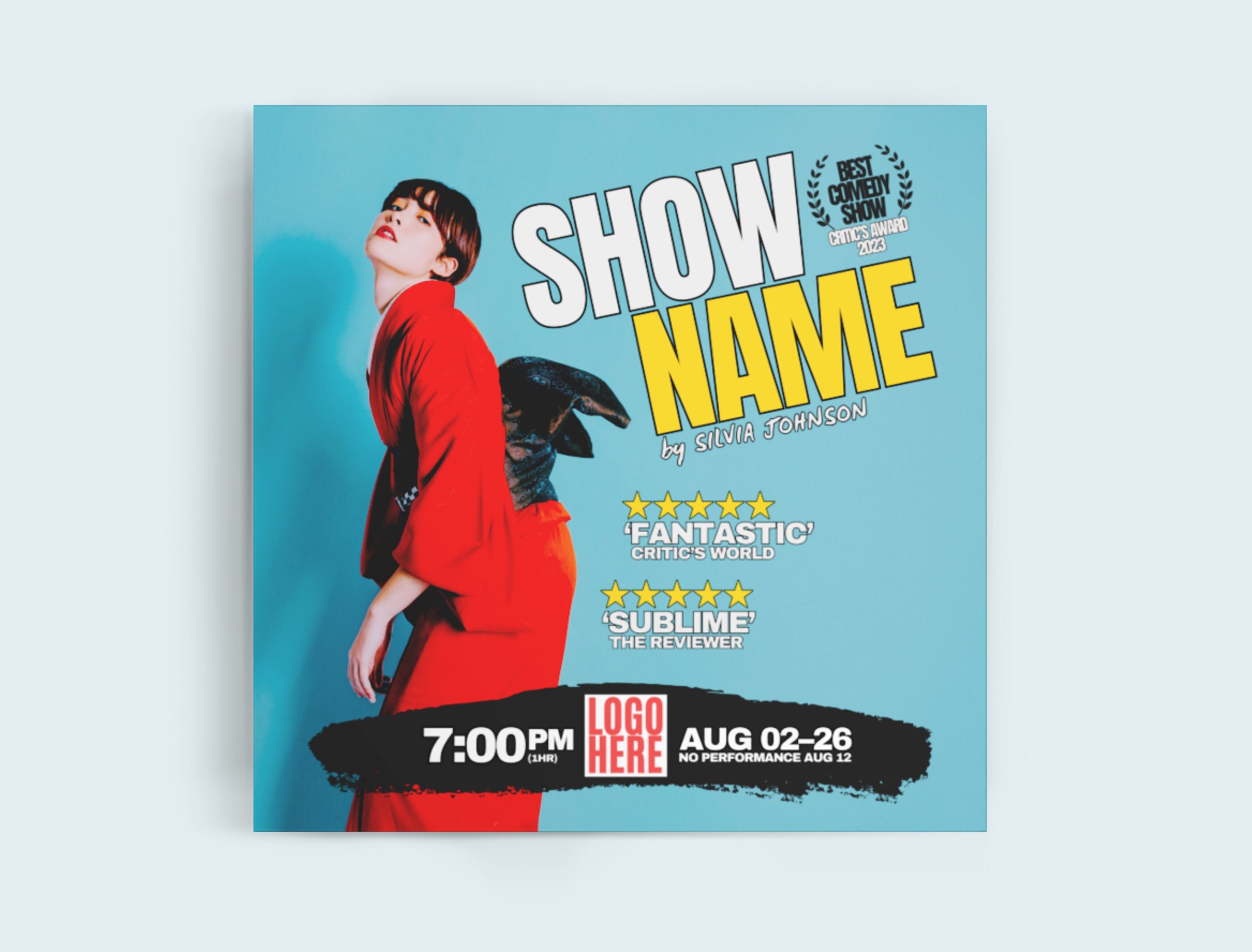 Theatre Flyer Design Canva Template & Social Media Post Drama Stage ...
