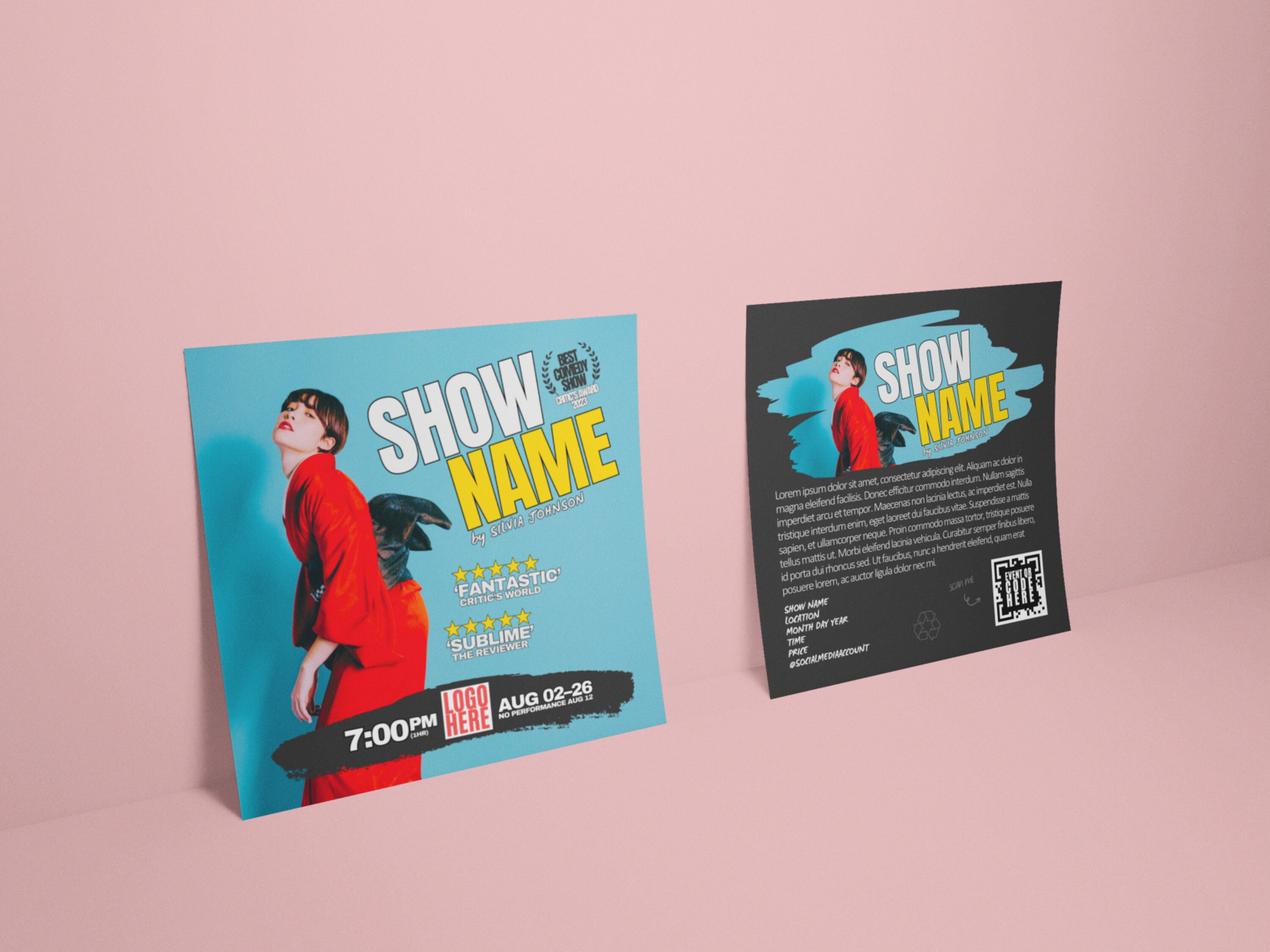 Quick and Easy Flyer Design Template for Solo Shows, Comedy Shows ...