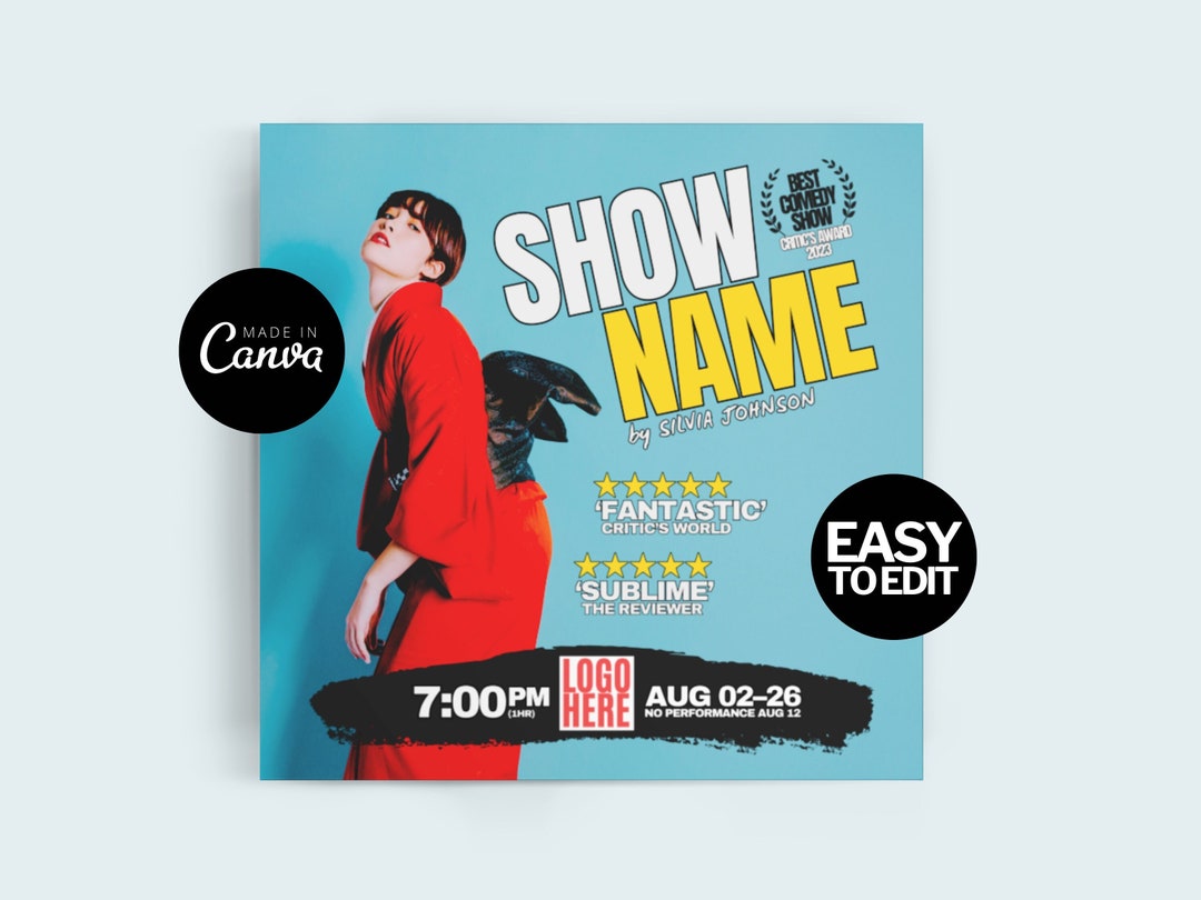 Quick and Easy Flyer Design | Template for Solo Shows, Comedy Shows ...