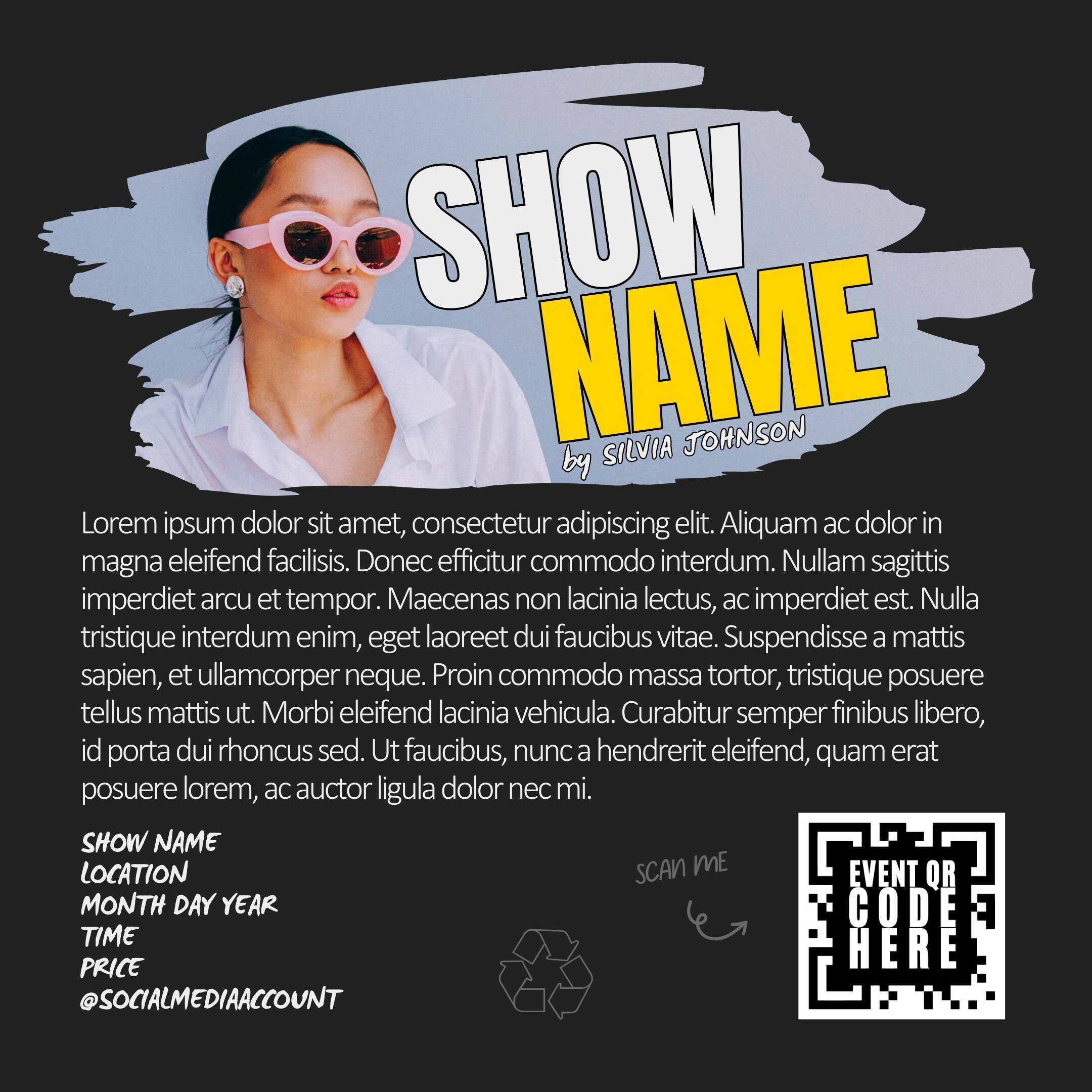 Theatre Flyer Design Canva Template & Social Media Post Drama Stage ...