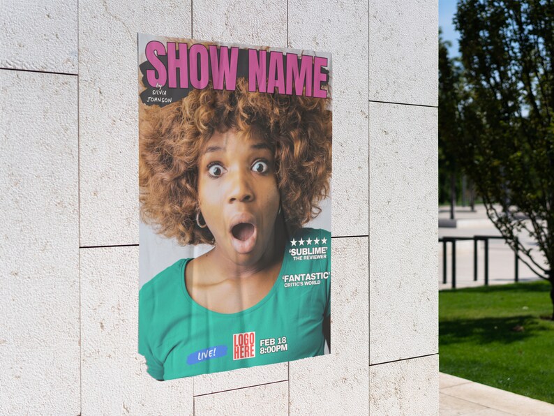 Solo Show Poster Canva Template Printable A0 A1 A2 A3 A4 Stand up Gig ...