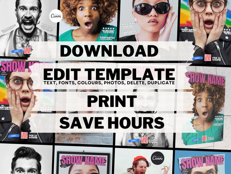 Printable Canva Poster Design Template for Theatre Play Solo Show Gig ...