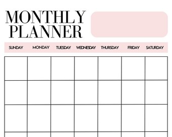 12 Month Printable PDF Monthly Blank Calendar, Goodnotes,basic Calendar ...