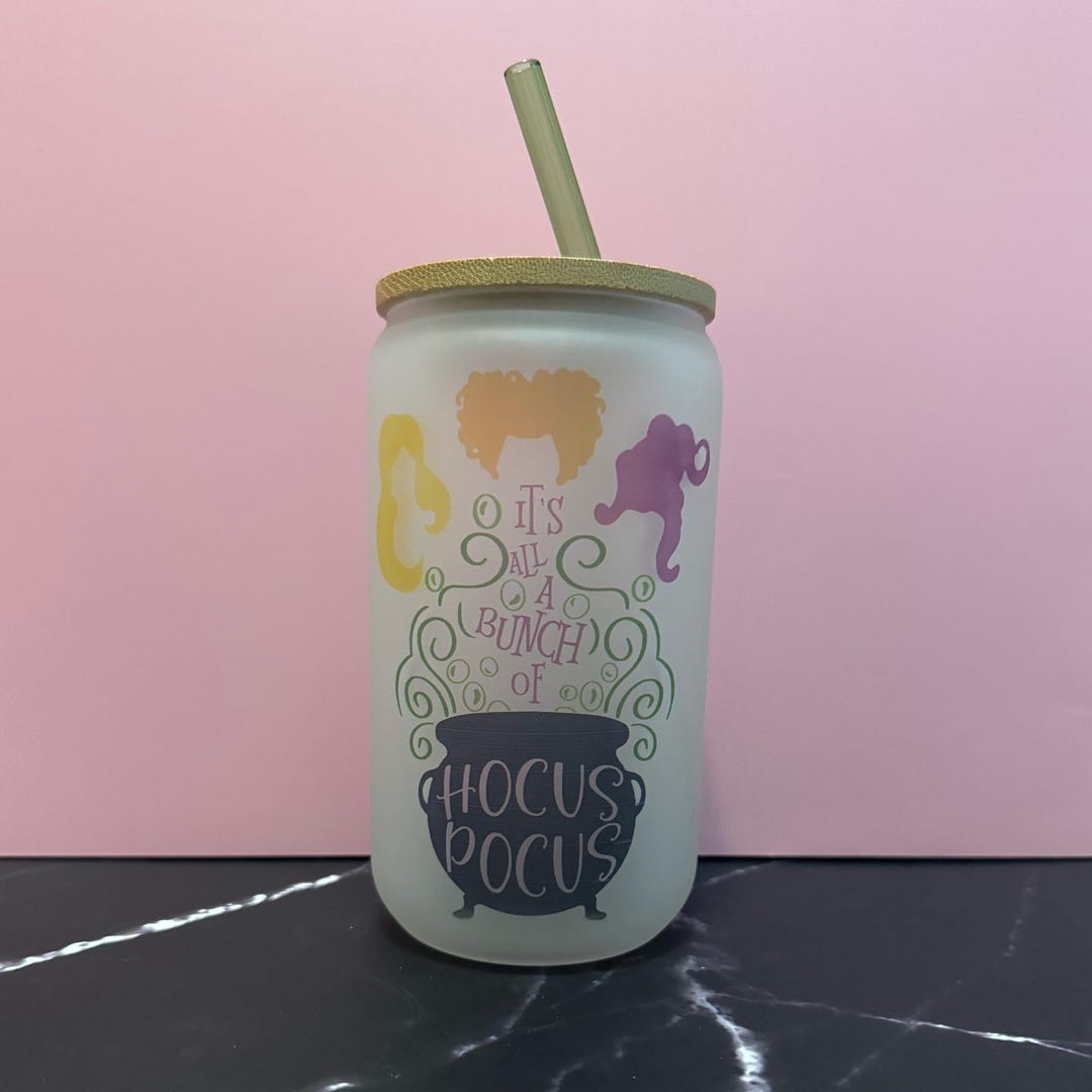 Hocus Pocus Witch 16 Oz Frosted Ice Coffee Cup Bunch of Hocus Pocus ...