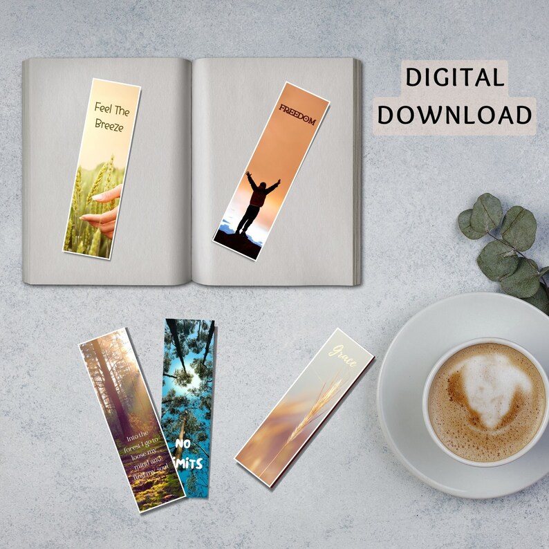 Beautiful Simple Nature Photography Quote Printable Bookmarks in 10 ...