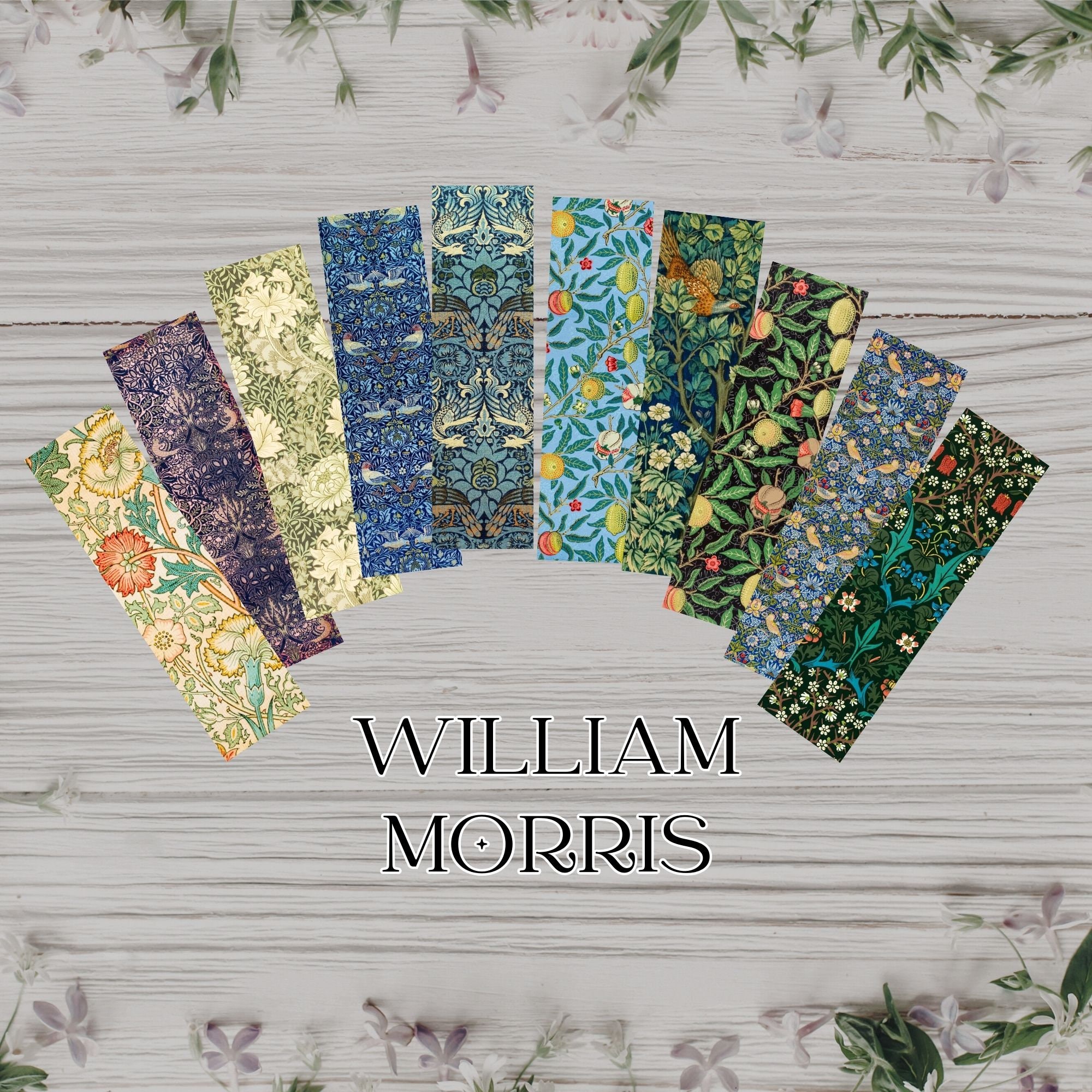 Printable Bookmarks William Morris in 10 Designs 20 Classic Bookmarks ...
