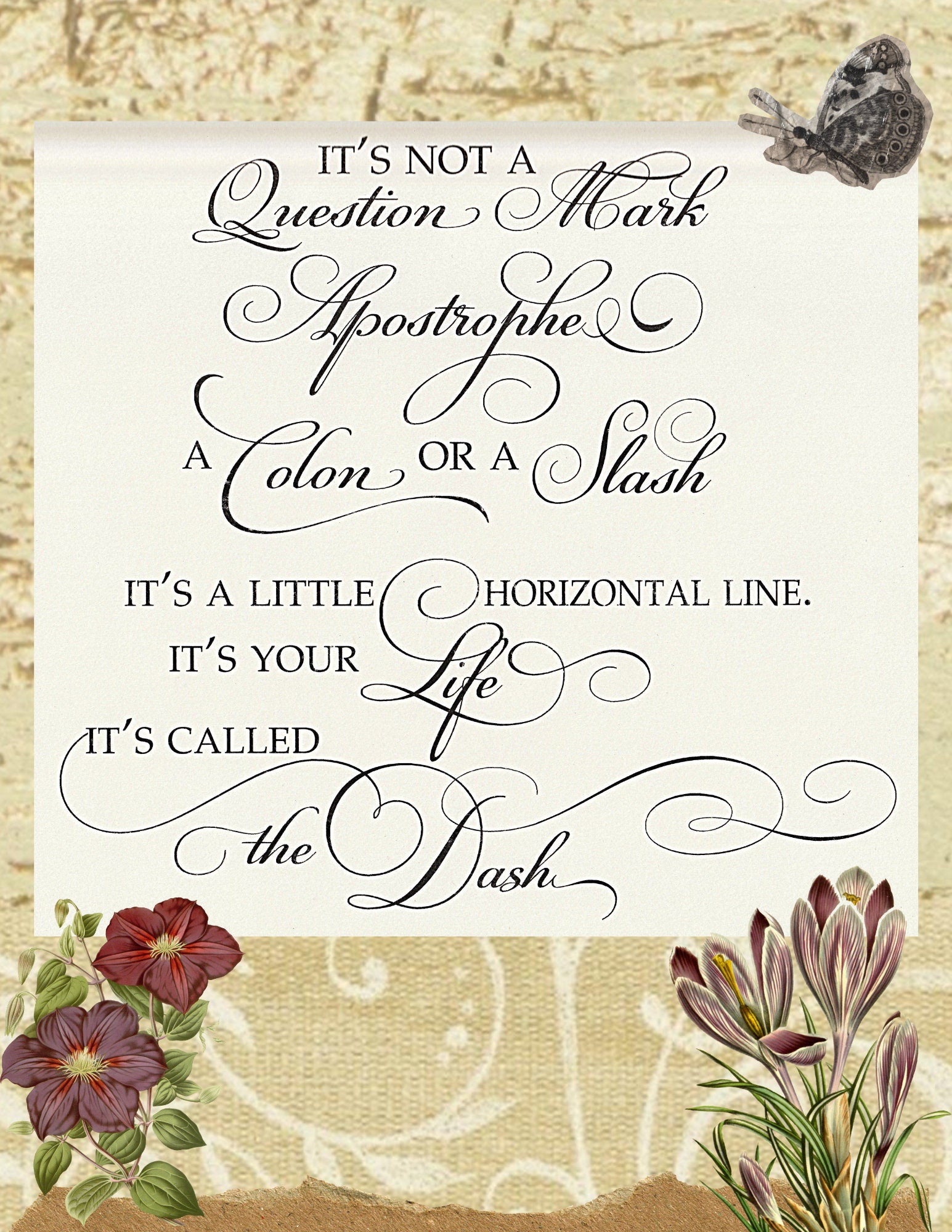 The Dash Quote by Linda Ellis (8.5" X 11" Download Print) - Etsy