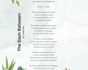 The Dash Between poem by Linda Ellis, Author of the Original the Dash ...