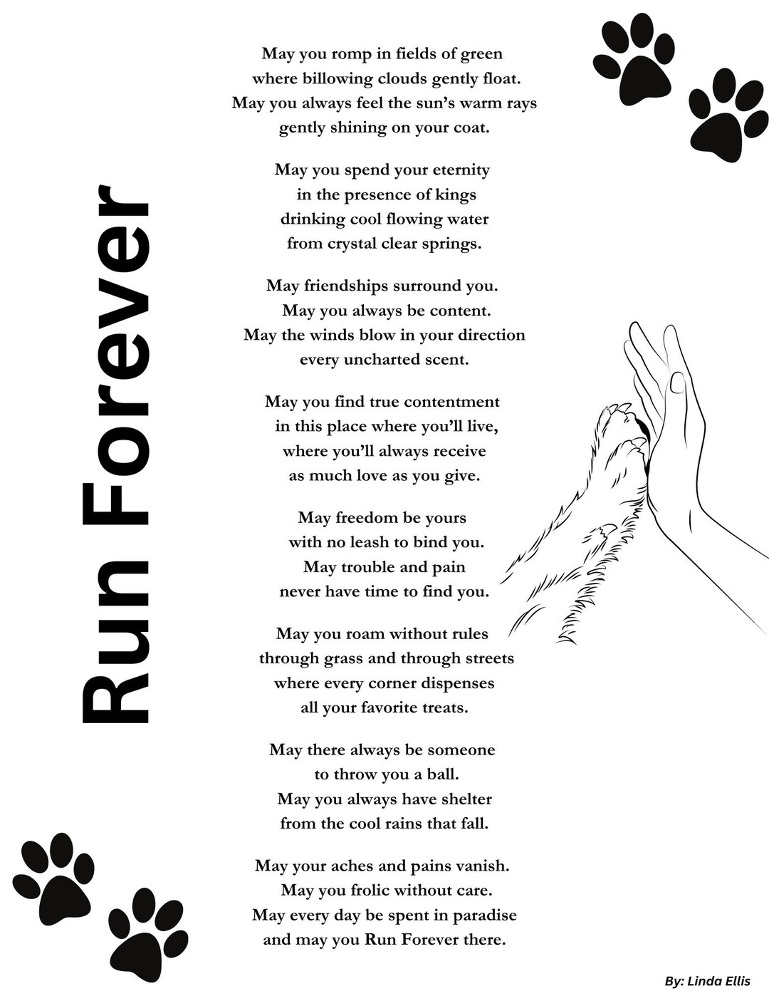 Run Forever (downloadable) Poem Print by Linda Ellis (author of the ...