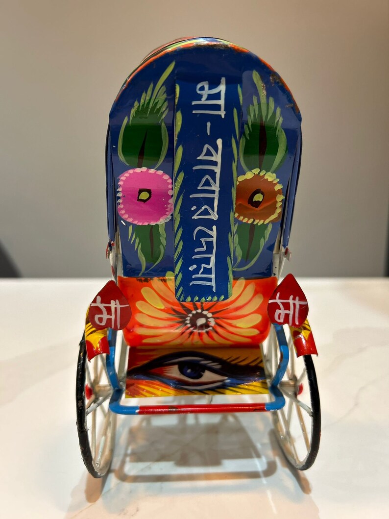Hand-painted Wrought Iron Rickshaw - Etsy
