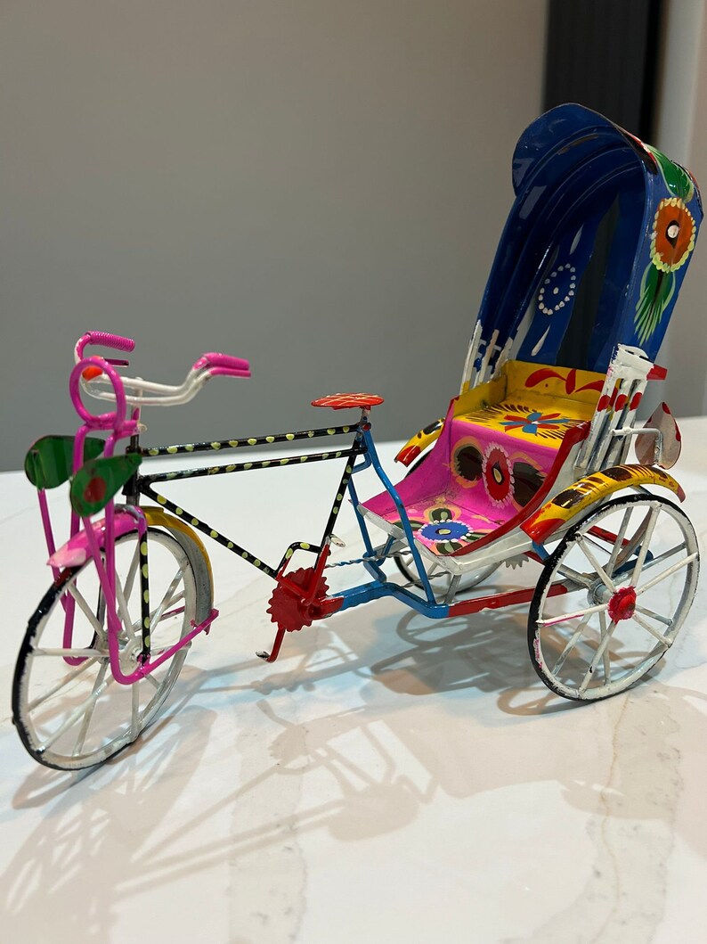 Hand-painted Wrought Iron Rickshaw - Etsy