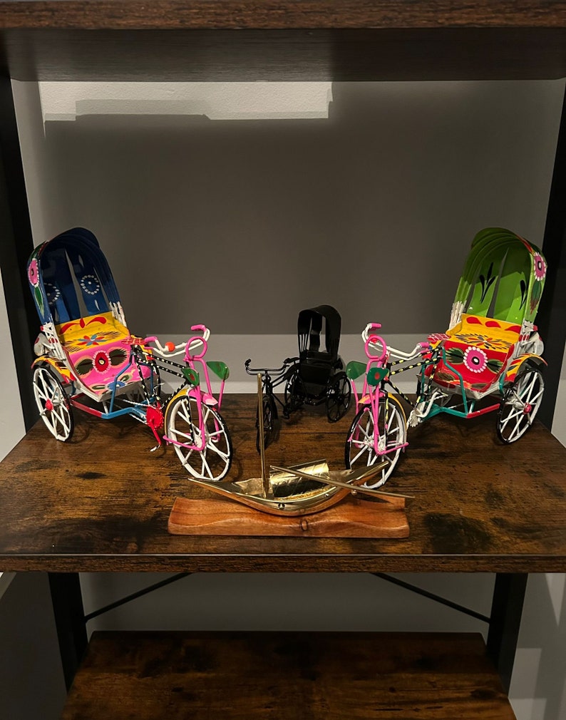 Hand-painted Wrought Iron Rickshaw - Etsy