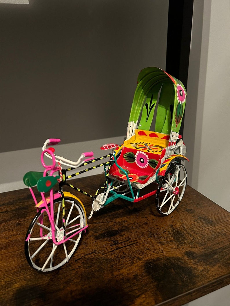 Hand-painted Wrought Iron Rickshaw - Etsy