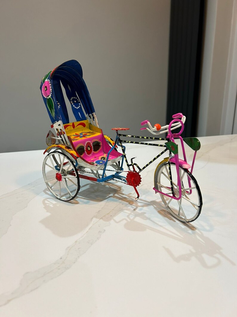Hand-painted Wrought Iron Rickshaw - Etsy