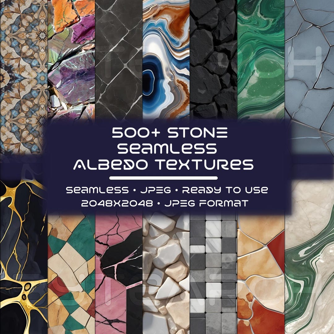 Realistic Stone Texture Pack | 500+ Seamless 2K Albedo Maps (JPG ...