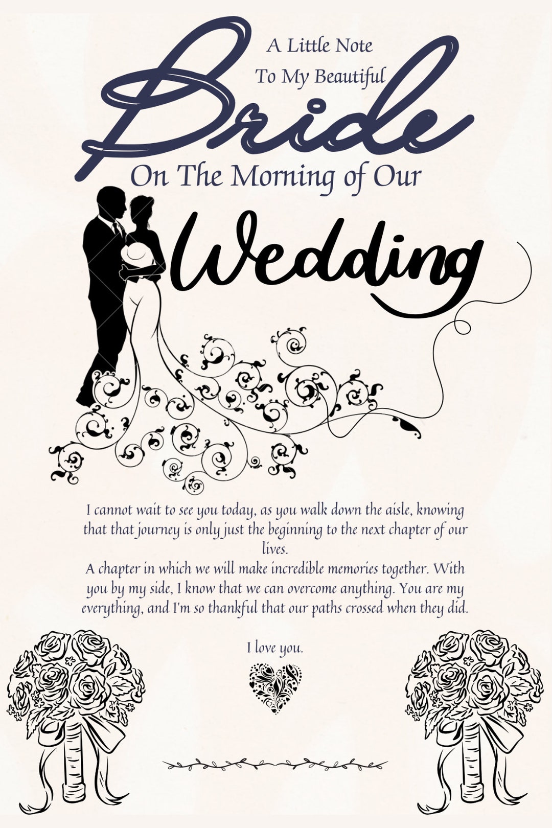 A4 Letter to Bride - Etsy