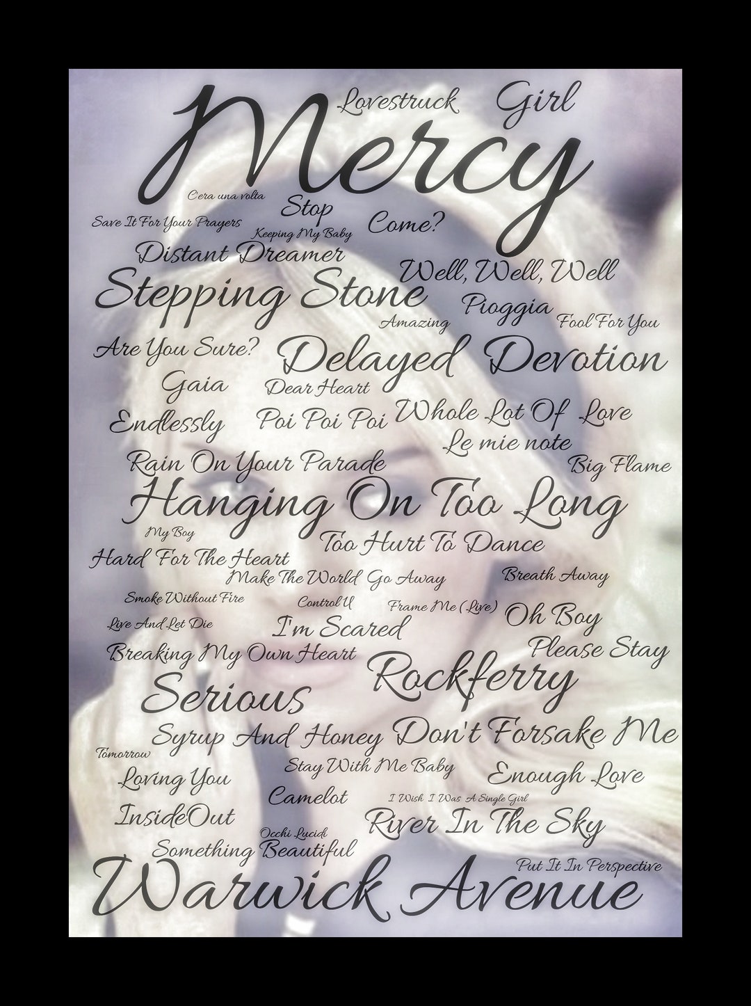 Duffy Song Titles A4 Glossy Poster - Etsy UK