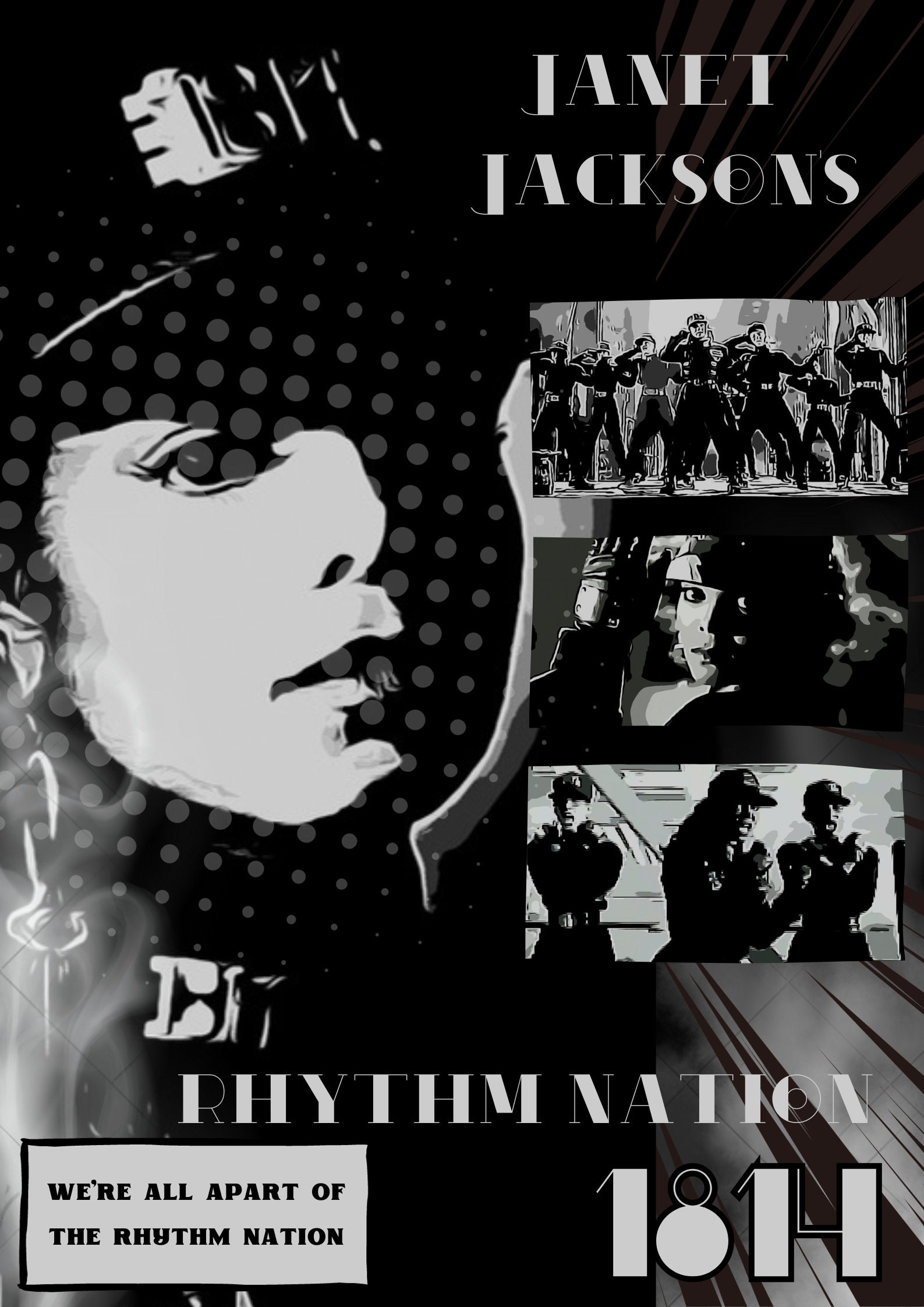 Janet Jackson Inspired Rhythm Nation Comic Style A4 Glossy Poster - Etsy