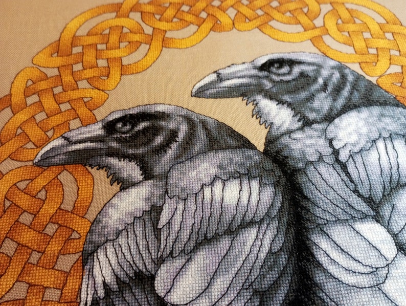 Ravens in a Celtic Knot Cross Stitch Pattern PDF, Xsd/saga - Etsy