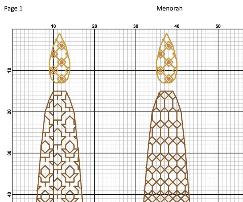 Menorah Cross Stitch and Black Work Pattern PDF, Pdf/saga - Etsy
