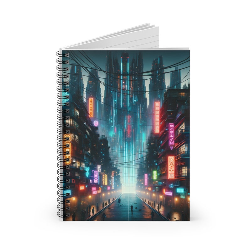 Cyberpunk Spiral Notebook, Sci-fi Journal, Futuristic Notepad, Geeky ...