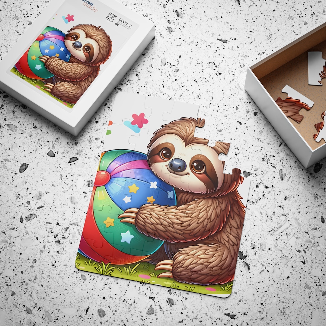 Sloth Puzzle for Kids, Woodland Animal Jigsaw Puzzle, Children's ...