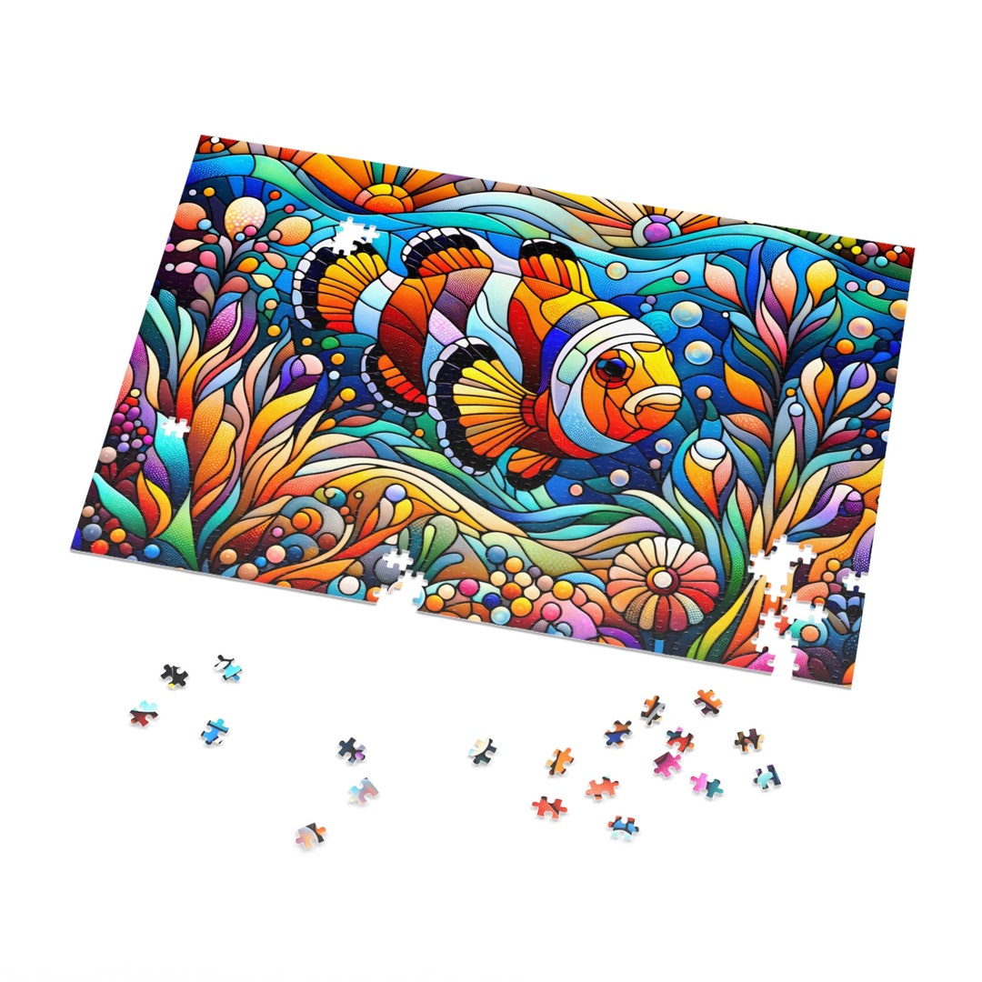 Clownfish Mosaic 1000 Pieces Puzzle, Ocean Jigsaw Puzzle, Animal Puzzle ...