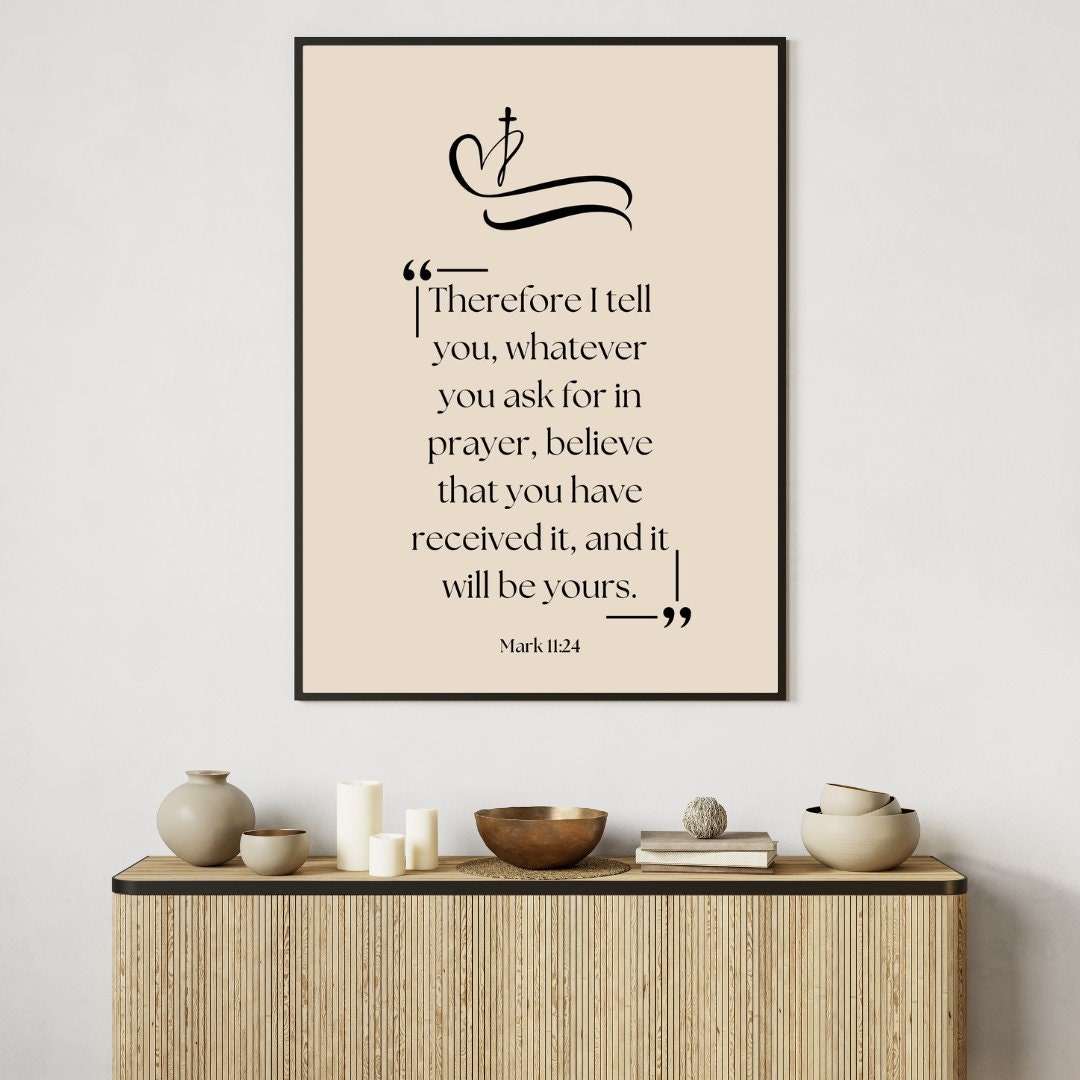 Bible Verse mark 11.24 Poster/picture in Col. Rose - Etsy